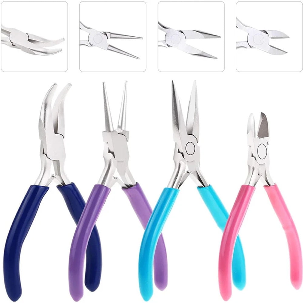 PEACNNG 4 pcs Mini Hand Round Nose Pliers DIY Jewelry Making Repair ...