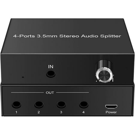 4 Ports 3.5mm Stereo Audio Splitter, Multiple Audio Outputs Headphone ...