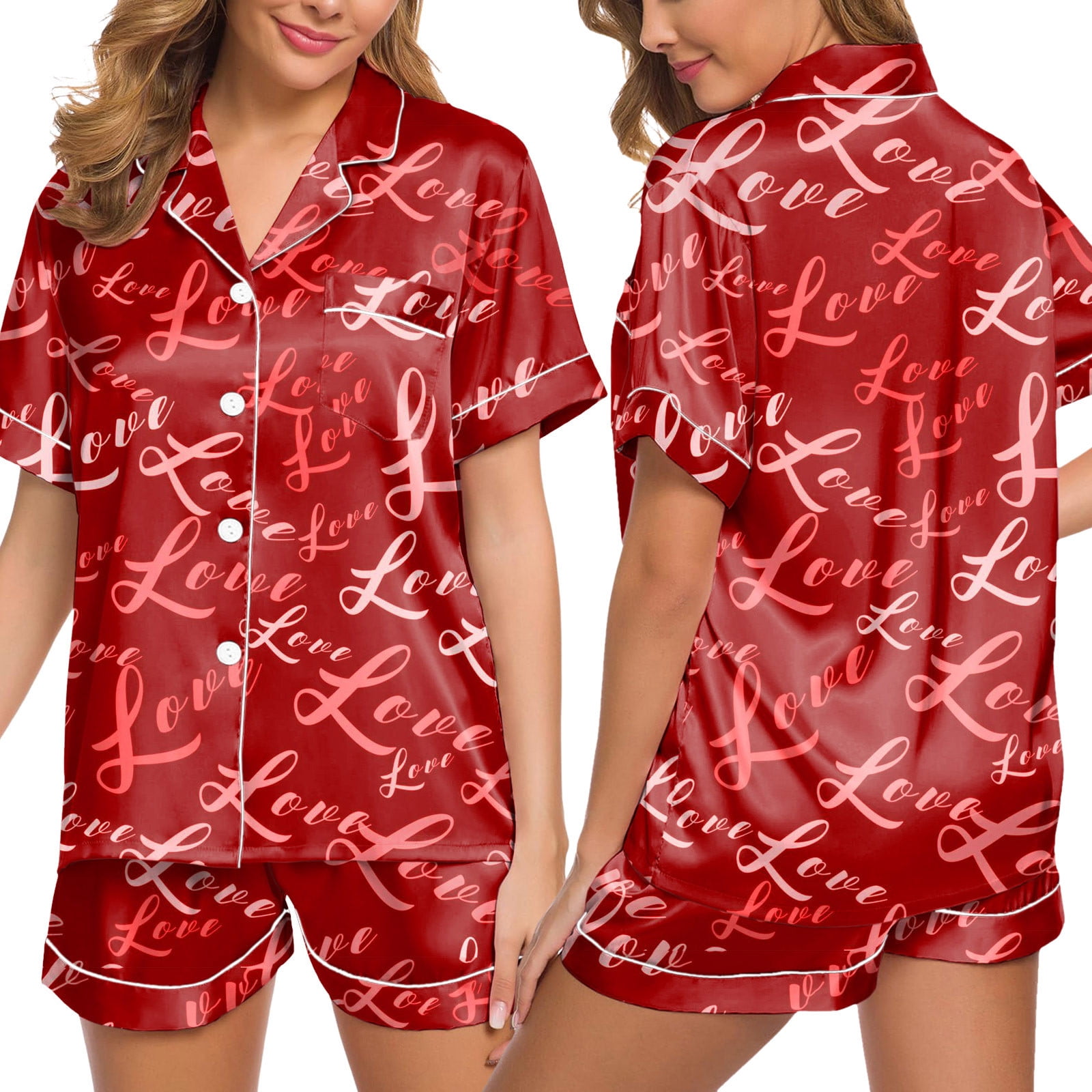 Click here for Huaizzzy Womens Silk Satin Pajamas Set Two Piece P... prices