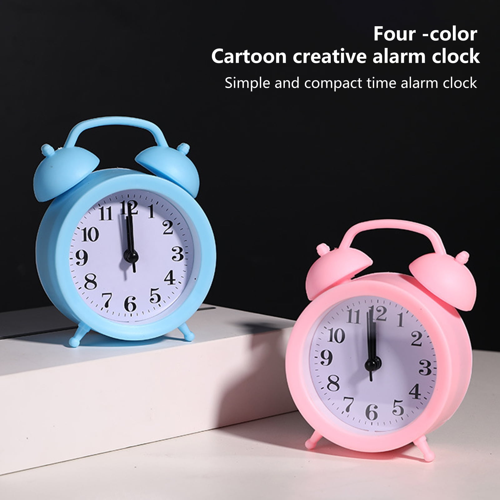 UDIYO Small Loud Alarm Clock for Heavy Sleepers, Twin Bell Alarm Clock ...