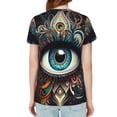 Women's Short Sleeve T-Shirt Crew Neck Tee Soft Tops, Magic Evil Eyes ...