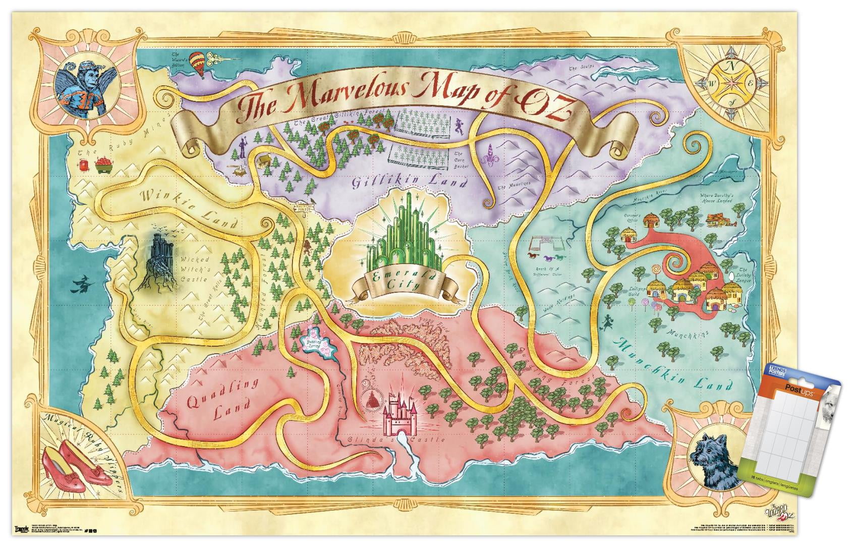 The Wizard Of Oz - Map Wall Poster, 14.725" x 22.375" - Walmart.com