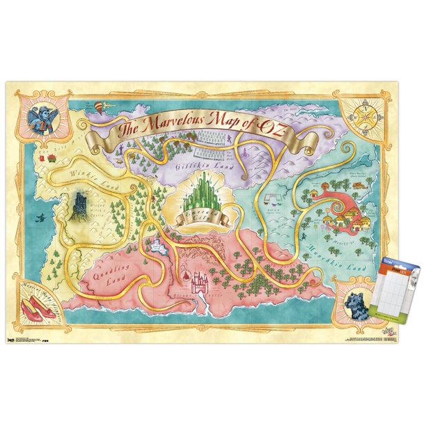 The Wizard Of Oz - Map Wall Poster, 14.725" x 22.375" - Walmart.com