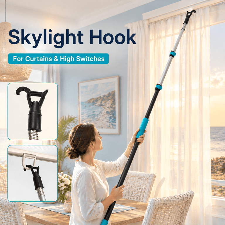 24FT Extendable Duster Kit with Heavy Duty Pole, Cobweb Duster, Fan ...