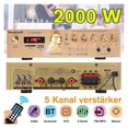 2000W 5CH Amplifiers Amplificador HiFi Stereo AV Surround Amplifier SD ...