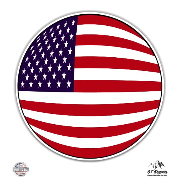 USA American Flag Circle - 12" Vinyl Sticker Waterproof Decal - Walmart.com