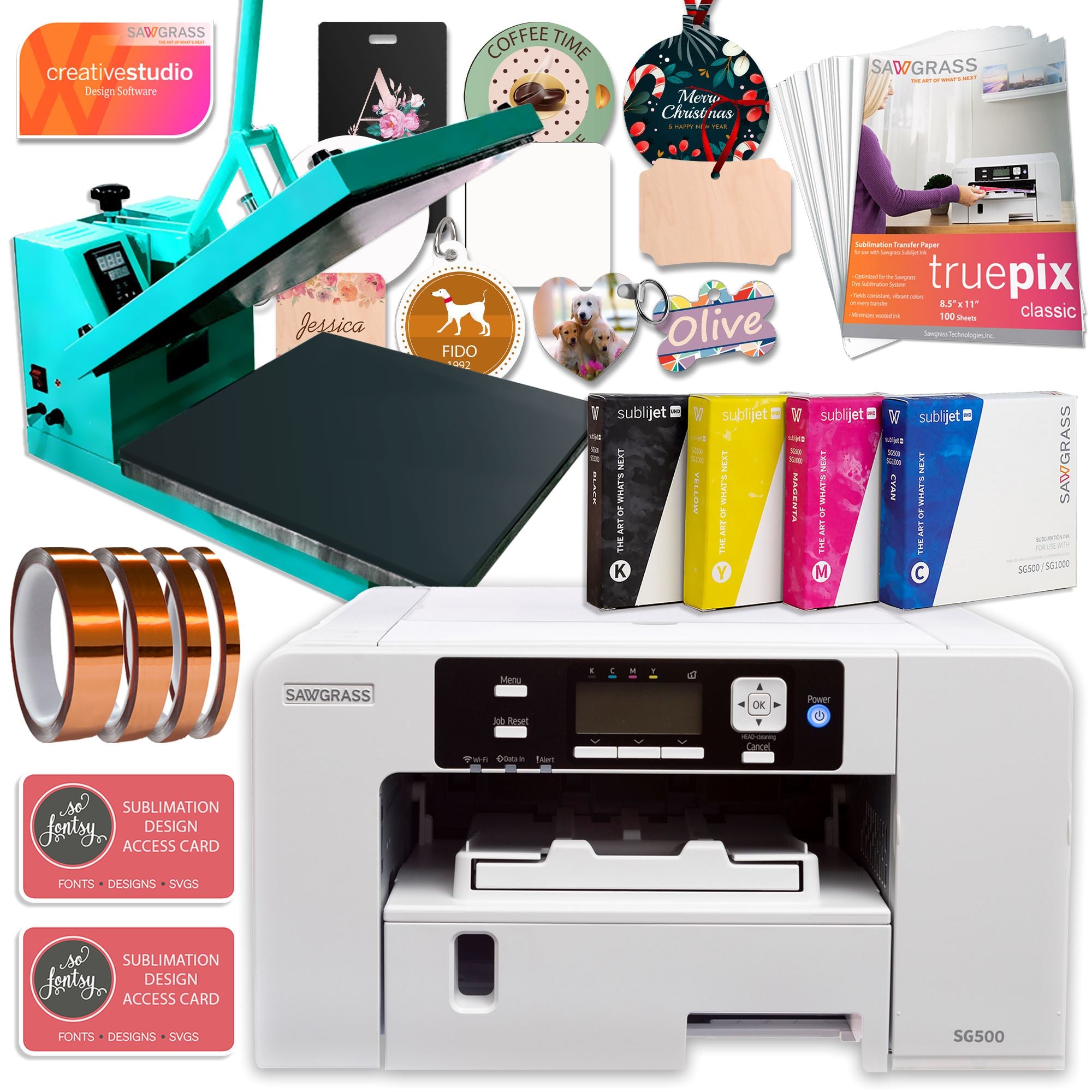 Sawgrass UHD Virtuoso SG500 Sublimation Printer 15 Turquoise Heat Press Sawgrass UHD Virtuoso SG500 Sublimation Printer 15 Turquoise Heat Press