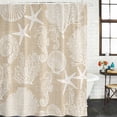 Brown Beige Coastal Shower Curtain Set - Extra Long 72" x 96" Washable ...