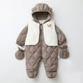 Boys Girls Baby Jumpsuit Unisex Long Sleeve Quilted Hooded Footed ...