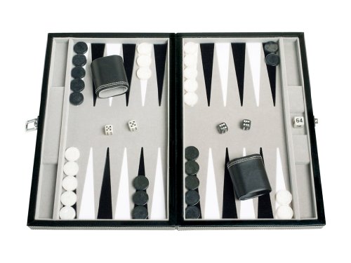 Middleton Games Leatherette Travel Backgammon Set Inlaid Velvet Field, 15Inch, Black - Walmart.com