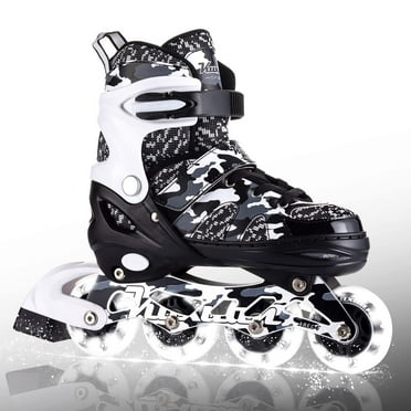 Chicago Skates Adjustable Inline Training Skate Combo Set Black/Blue ...