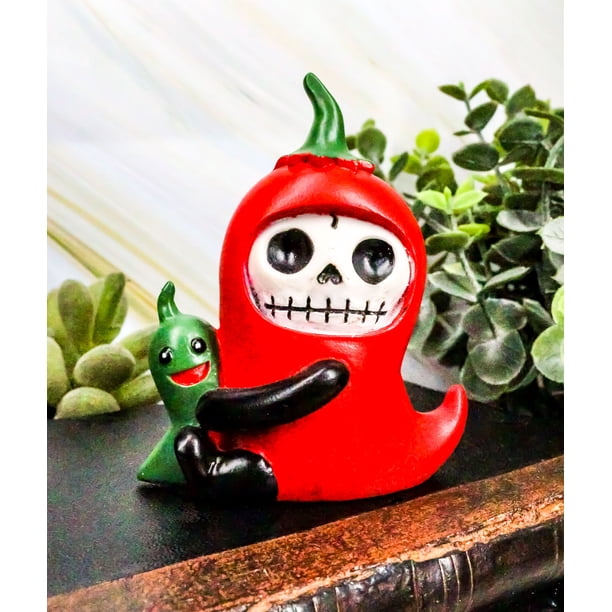 Ebros Furrybones Skeleton Chilito Hot Red Chili Pepper Figurine 3.25"H ...