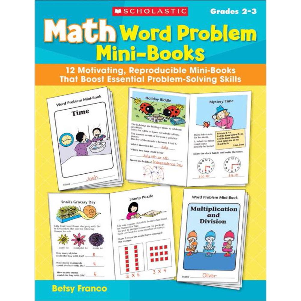 Math Word Problem Mini-Books, Grades 2-3: 12 Motivating, Reproducible ...