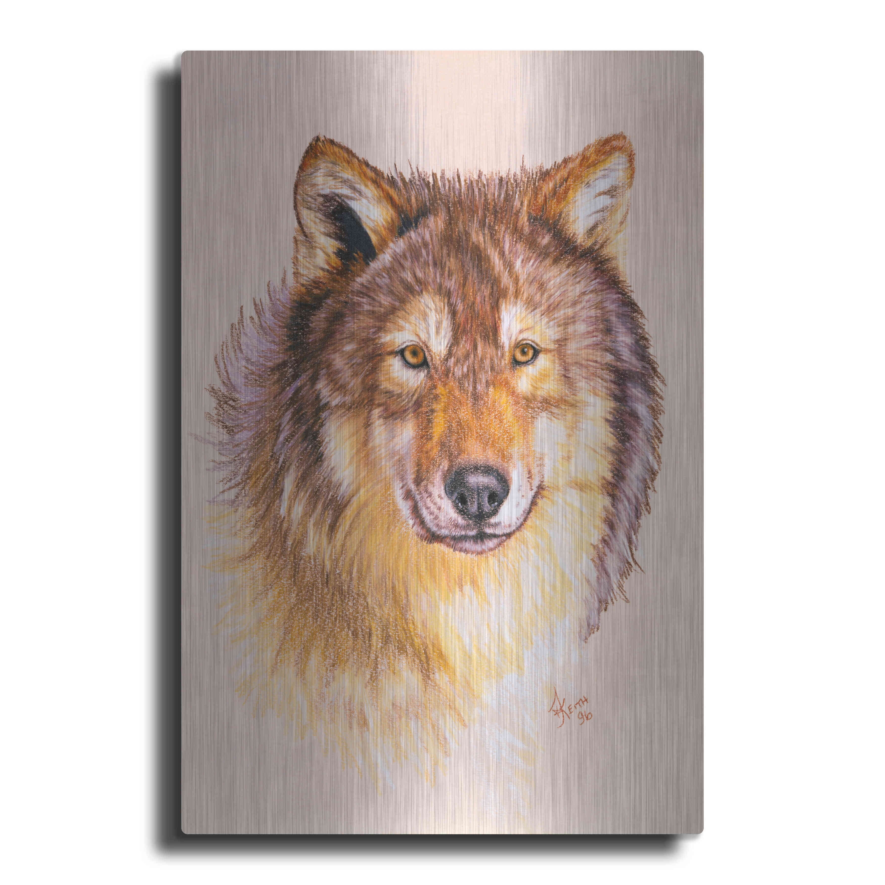 Luxe Metal Art 'Lobo' by Barbara Keith, Metal Wall Art, 16"x24 ...