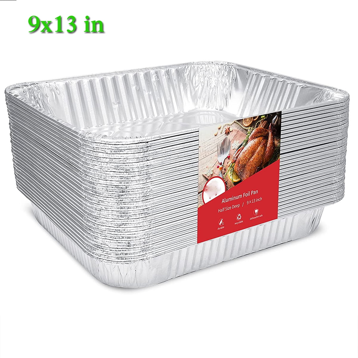 Disposable 9 X 13 Aluminum Foil Pan Deep Steam Table Baking Tray ...