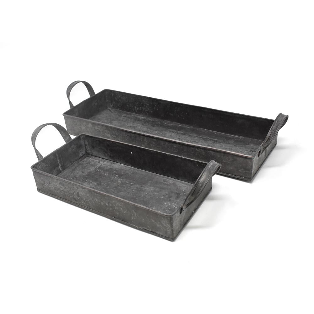 Rectangular Galvanized Metal Display Trays, 2-Piece - Walmart.com