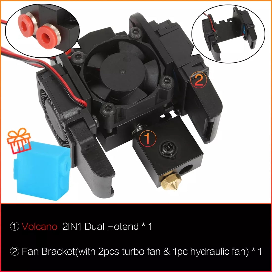2 in 1 out Dual Extruder Hotend Switch Color Bowen Multi-extrusion J ...