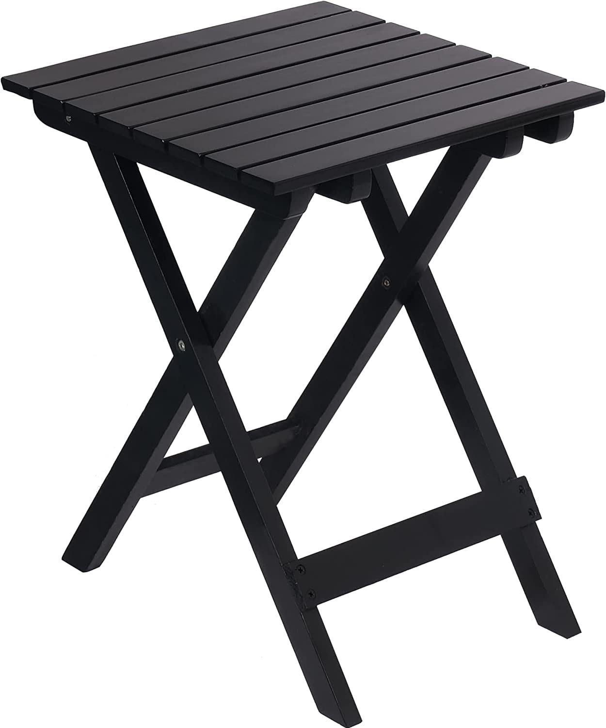 Outdoor Wooden Folding Square Side Table, Portable Lounge End Table ...