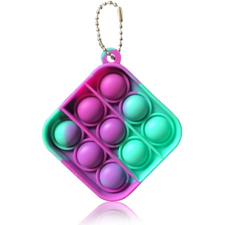 Mini Pop Push It Fidget Toy Keychain Pop Bubble Popping Fidget Sensory ...