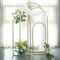 BalsaCircle 4 Gold Metal Floral Display Frame Round Top Backdrop Stand ...