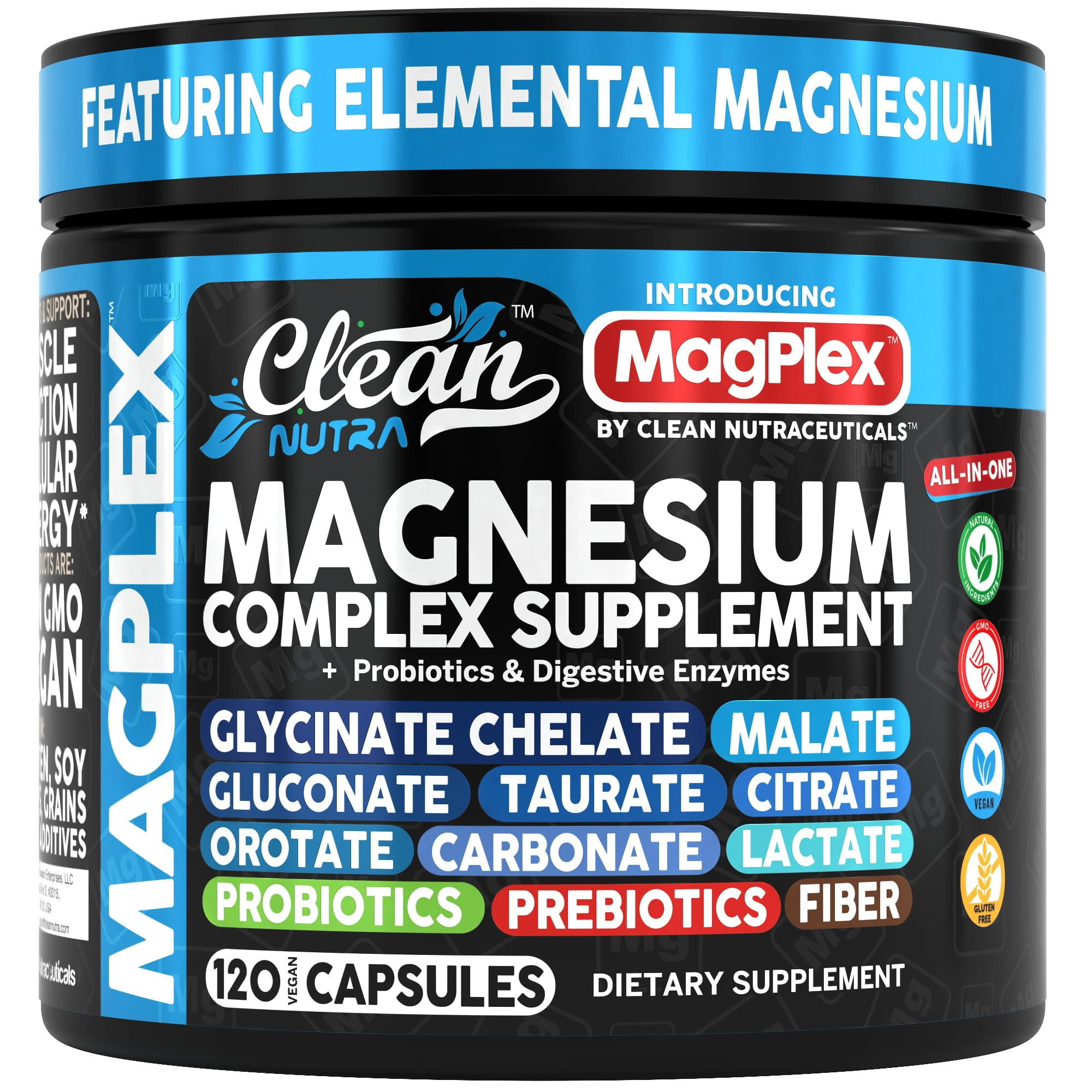 Suplemento de magnesio Clean Nutra Magplex Complex 500 mg | Bodega ...