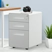 IKIMI Lockable Rolling Office 3 Drawer Mobile File Cabinet, Under Desk ...