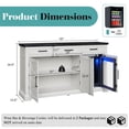 Amerlife 60" Farmhouse Coffee Bar Cabinet with Beverage Fridge ...
