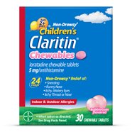 Claritin Kids Allergy Relief, Non-Drowsy 24 Hour Chewable Tablets ...