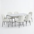 Christopher Knight Home Modern Dining Set for 6, Marble Top Table with ...
