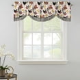 Beige Farm Chicken Tie Up Valance Curtains Farmhouse Rooster Flower ...