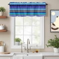 Abstract Valances for Windows Colorful Mexican Stripe Navy Blue ...