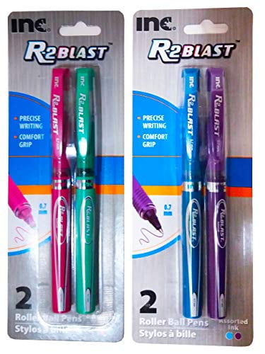 R2 Blast Gel Rollerball 0.7mm Colored Gel Pen Set: 4 Items Including ...