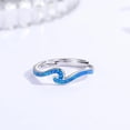 925 Sterling Silver Waves Rings Blue Waves Rings Adjustable Enamel Ring ...