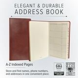 Gallery Leather Small Address Book with Alphabetical Tabs up to 403 ...