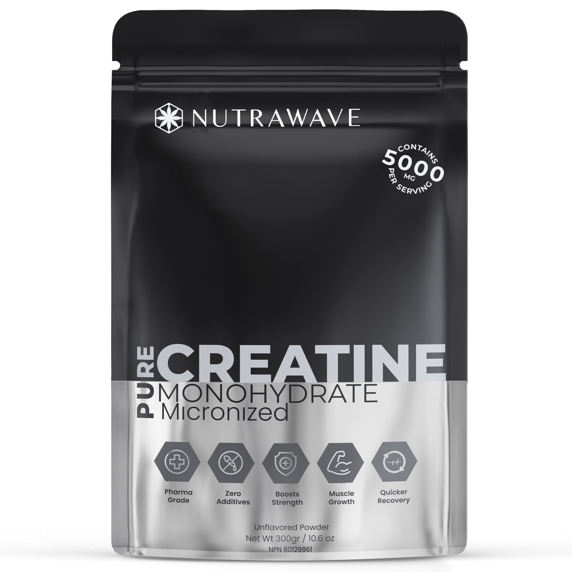 Nutrawave Creatine Monohydrate Powder 300g – Micronized for Absorption – 60 Servings - Walmart.ca