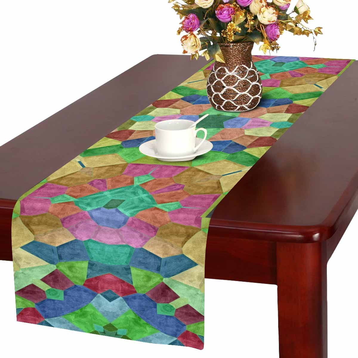 MKHERT Kaleidoscope Texture Table Runner For Wedding Party Decoration ...