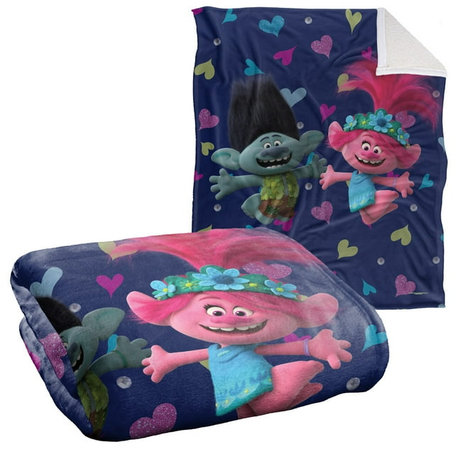 Trolls Blanket, 50"x60", Pat A Cake Silky Touch Sherpa Back Super Soft ...