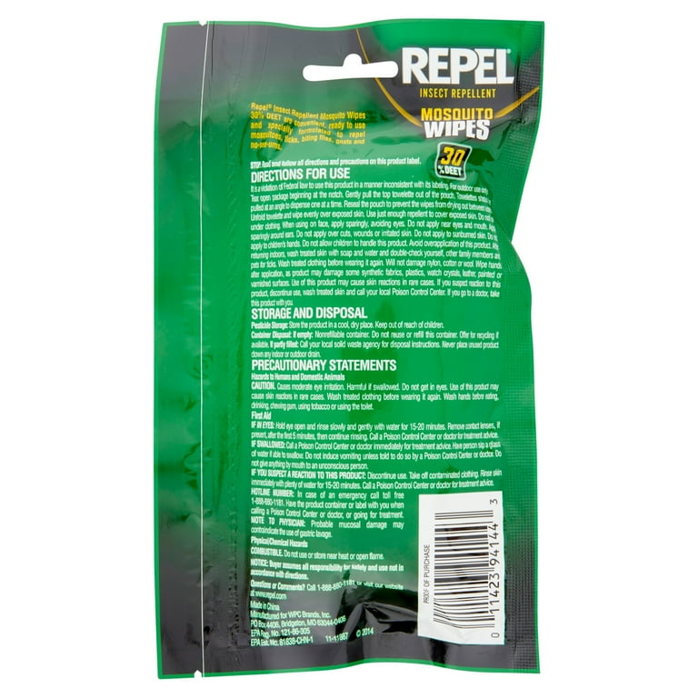 Deet Wipes 30% DEET Insect Repellent Wipes - 30 Pack Individually ...