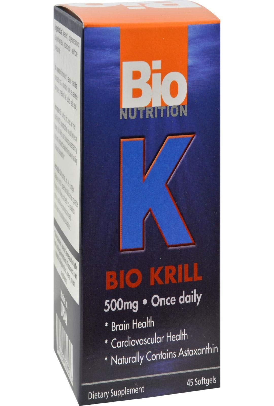 Suplemento Bio Nutrition Inc. Bio Krill 45 cápsulas blandas paquete de ...