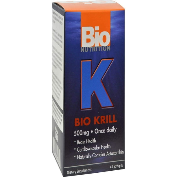 Suplemento Bio Nutrition Inc. Bio Krill 45 cápsulas blandas paquete de ...