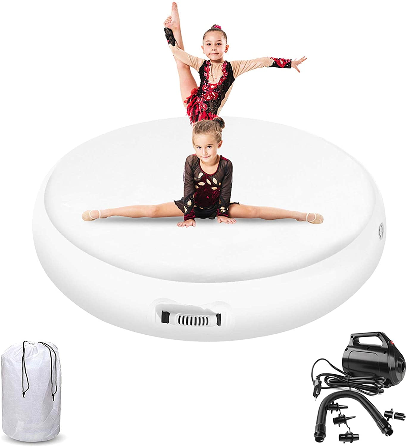 FBSPORT Round Inflatable Air Gymnastics Mat Training Mats 4/8 inches ...