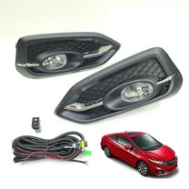 Clear Lens Fog Light Kit for 2014 2015 Honda Civic Coupe 2DR with Bezel ...