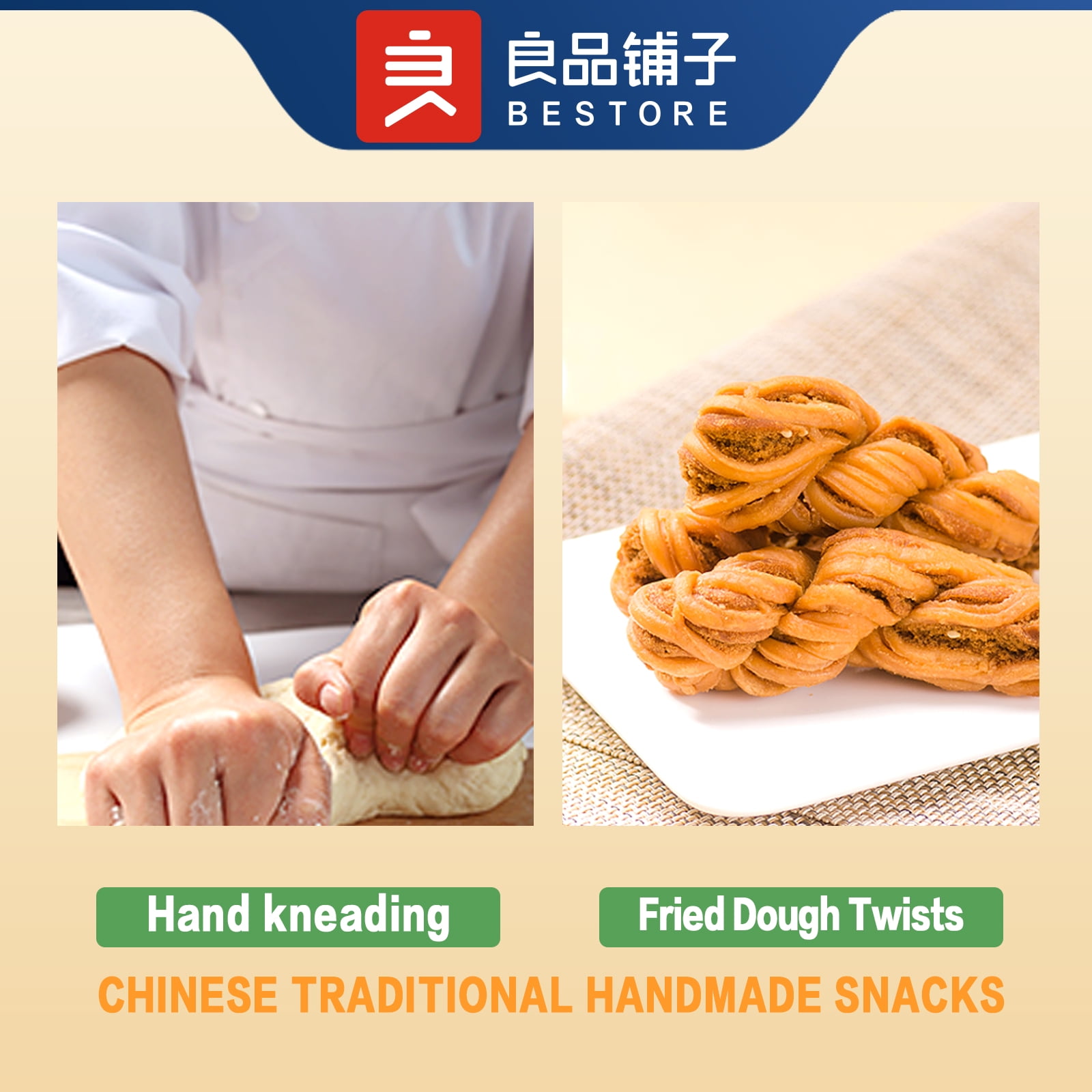 Buy BESTORE Crispy Twist Fried Dough Mahua Pastry Chinese Style Handmade Snack Sweet Sesame ...