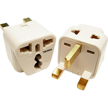 2 Pack US to UK Ireland Travel Plug Adapter, Foldable Grounded Type G ...