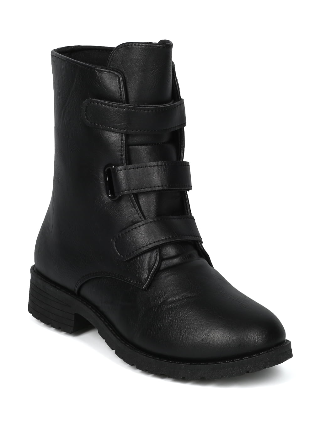 New Women Leatherette Hook and Loop Combat Boot - 17998 By Yoki ...