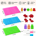 ACDANC Gummy Candy Molds - with 2pcs Droppers,Silicone Bear Dinosaur ...