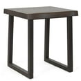 Home Square Live Edge Wood End Table in Cherry and Ebony - Set of 2 ...