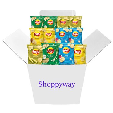 Lay's Mix Potato Chips Variety Pack, 30 Count, Classic, Barbecue, Sour ...