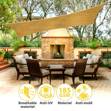 California Sun Shade Shade Sail 12' Square with Hardware Kit, Walnut ...
