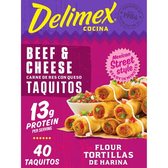 Delimex Beef Taquitos Frozen Snacks, 20 Count Box, 20 oz - Walmart.com